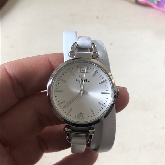 Fossil | Accessories | Fossil Multistrand White Leather Watch | Poshmark